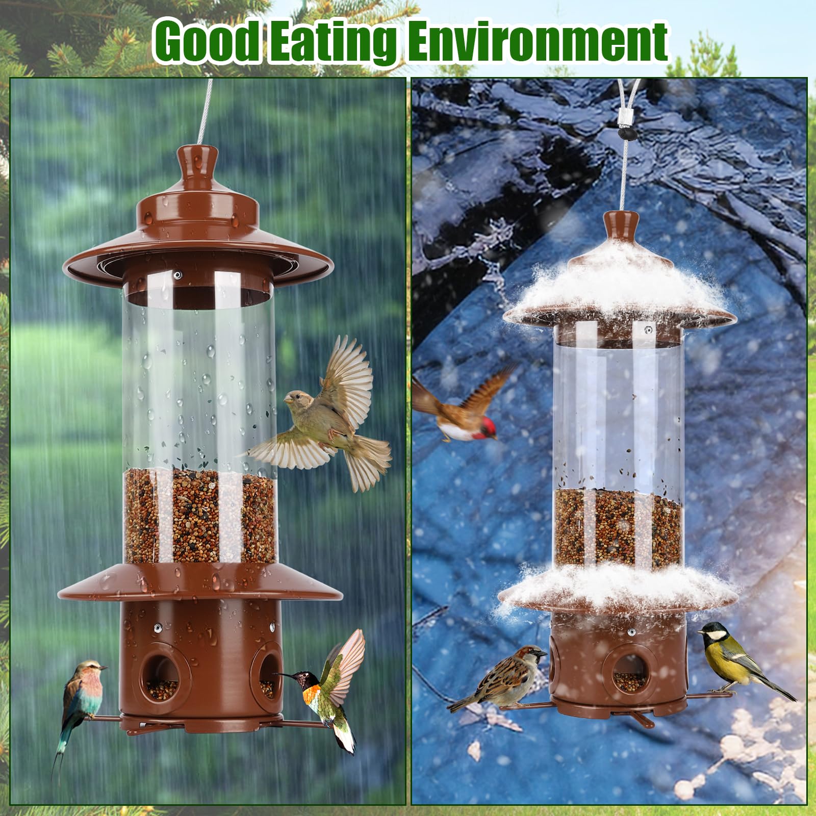 Snapklik.com : UNQBWE Squirrel Proof Bird Feeders For Outdoors, Hanging ...
