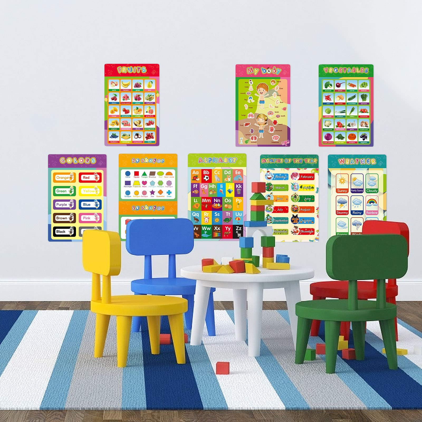 Calibron 17 Educational Preschool Posters for Toddler, Learning Charts ...