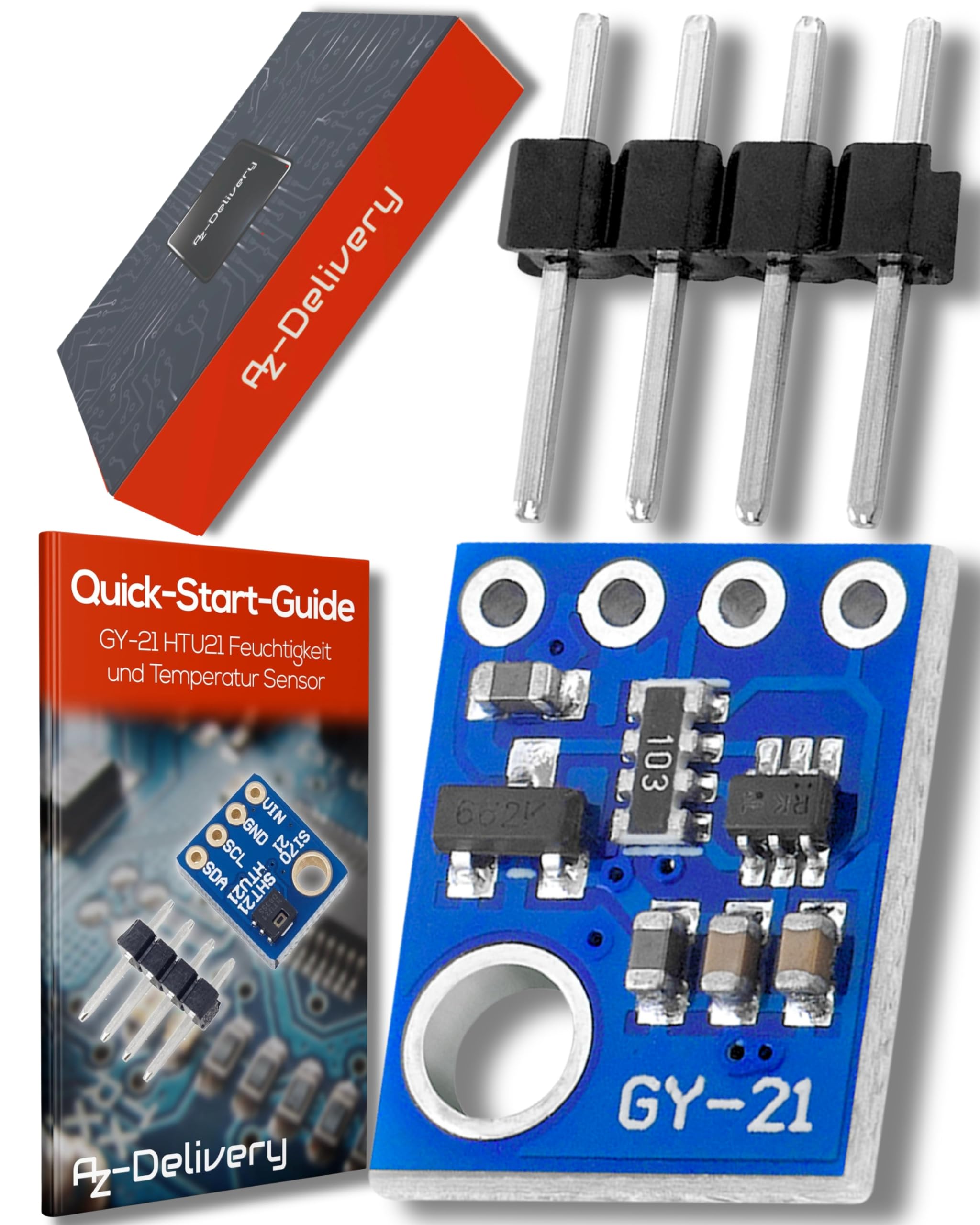 AZDelivery GY-21 HTU21 Humidity and Temperature Sensor Module SHT21 ...