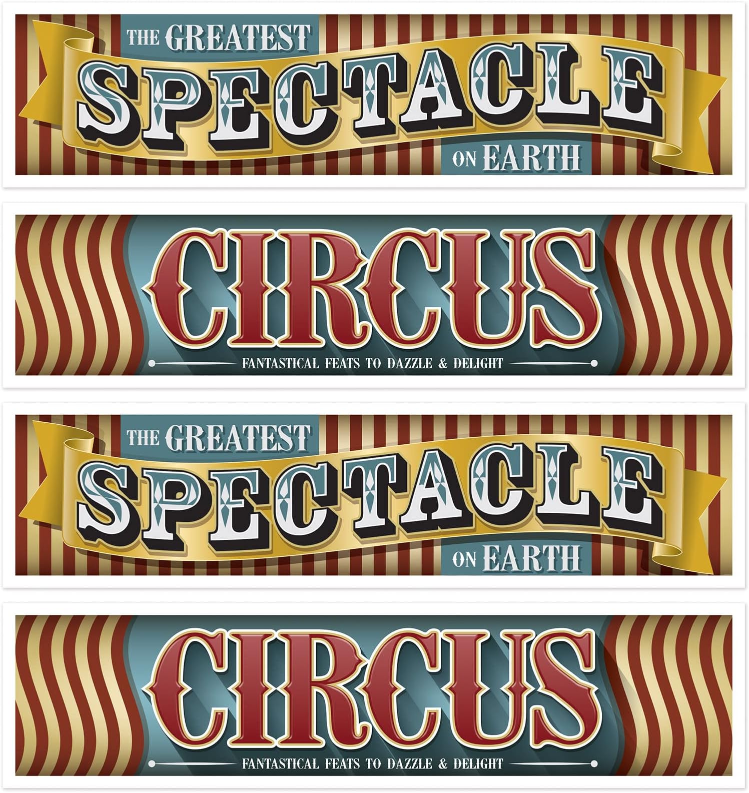 Amazon.com: Beistle 4-Piece Vintage Circus Banners, Circus Themed Party ...