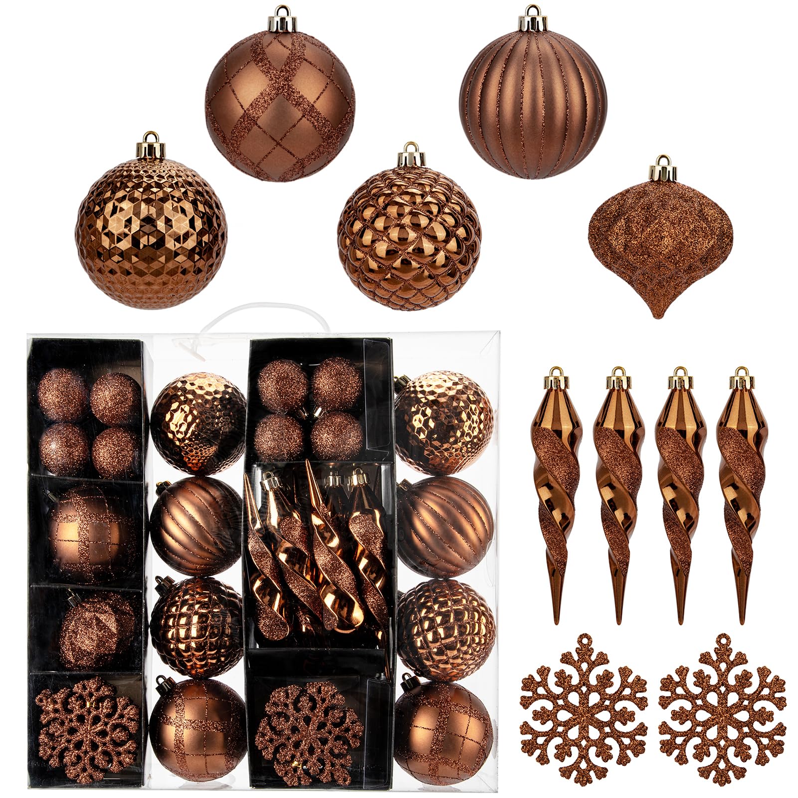 Amazon.com: 50PCS Christmas Tree Ornaments Set with Shatterproof ...