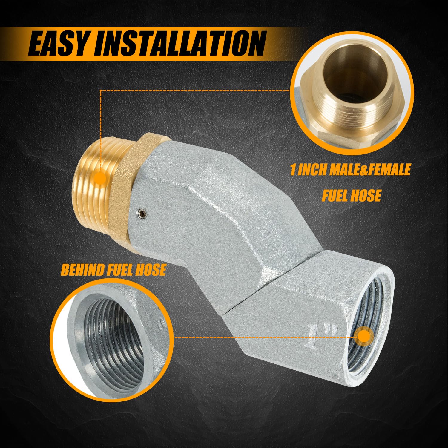 Snapklik.com : 2 PCS 1" NPT Fuel Hose Swivel Fuel Transfer Swivel 360 ...