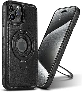 Amazon.com: VAUSERDY Magnetic for iPhone 12 Pro Max Leather Case,Invisible Stand [Compatible ...