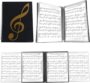 Amazon.com: 4 Pages Expand Piano Sheet Music Binder Spiral Music Binder ...