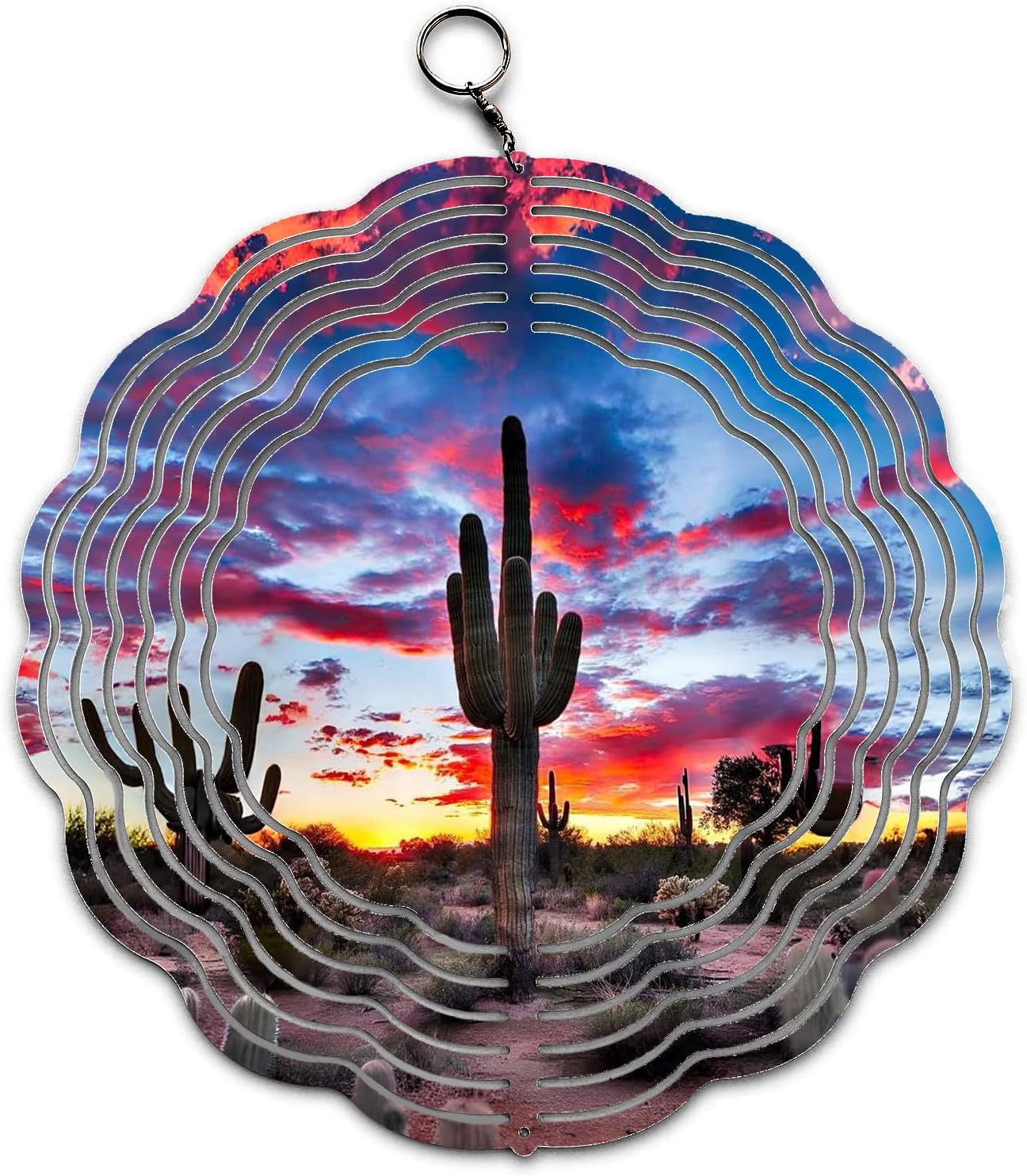 Amazon.com: Nature-Inspired Cactus Desert Sky Landscape Wind Spinner 10 ...