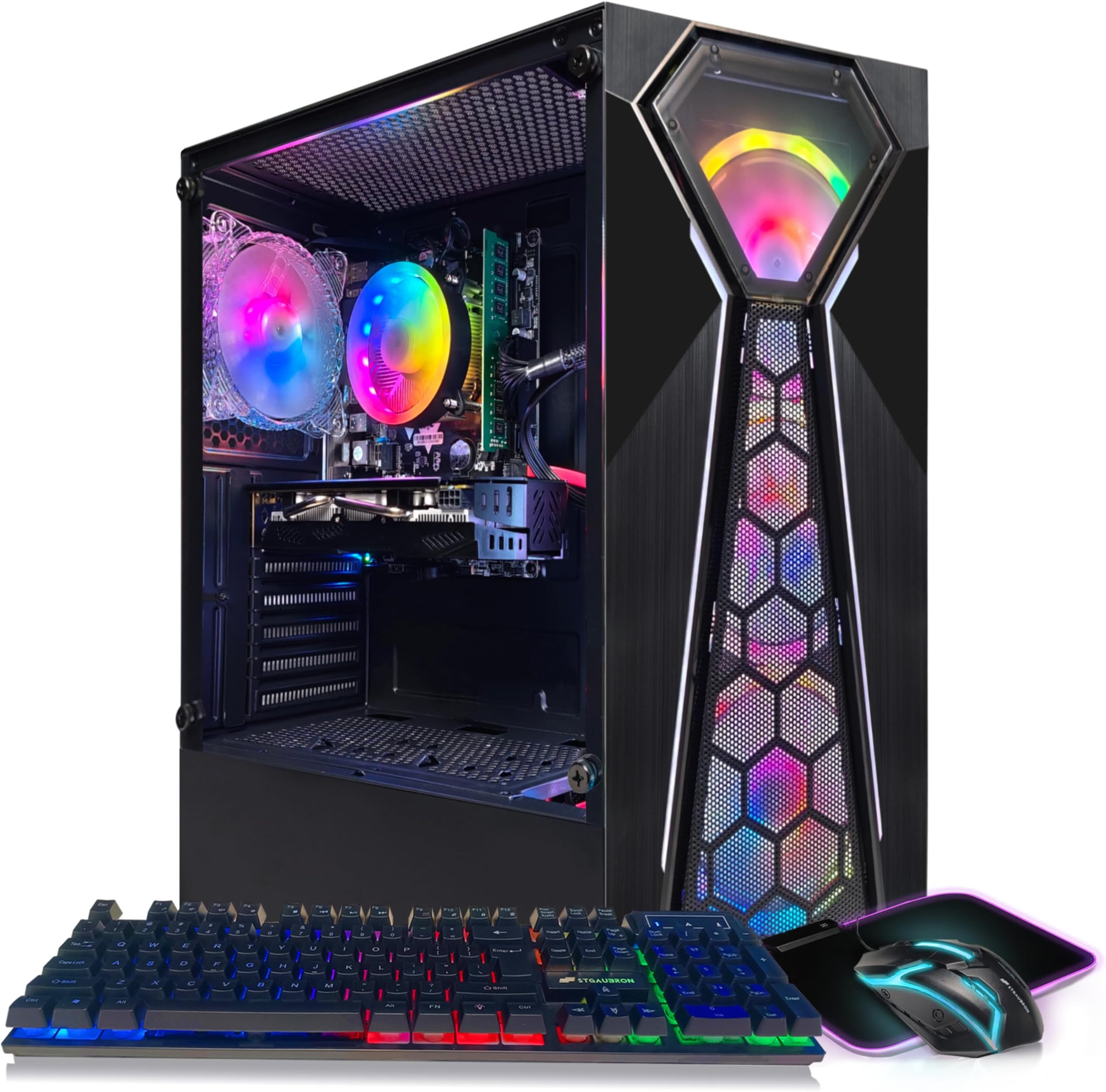 Amazon.com: STGAubron Gaming PC Computer Desktop, Radeon RX 580 16G ...