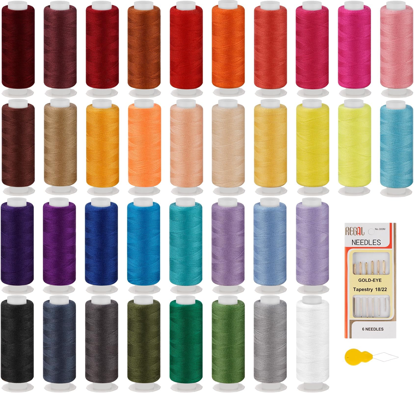 Amazon.com: KEIMIXJIA Polyester Sewing Threads 24 Colors 1000 Yards ...