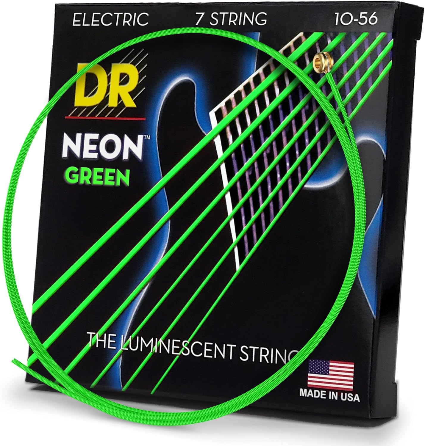 Amazon.com: DR Strings Hi-Def NEON Green Coated Medium 7-String ...