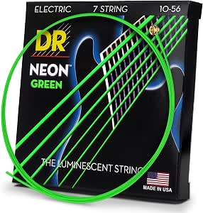 DR Strings Hi-Def NEON Green Coated Medium 7-String Electric Guitar ...