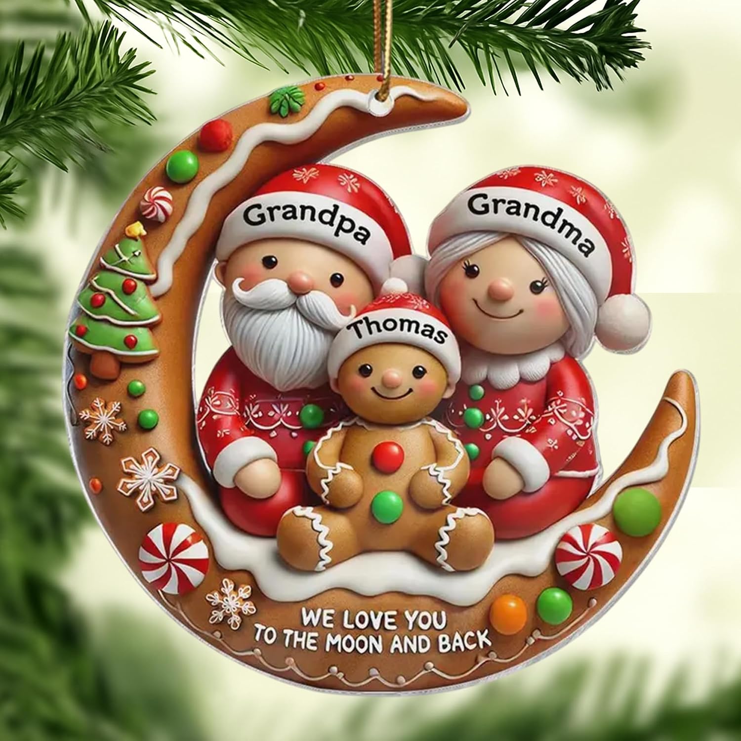Amazon.com: LOVELYPOD Personalized Grandparent Christmas Ornament ...