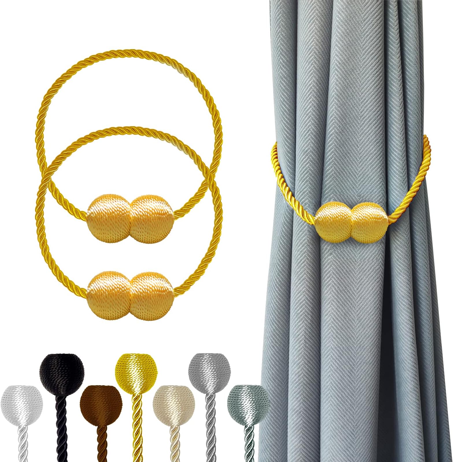 Amazon.com: 6 Pcs Gold Curtain Tiebacks Curtain Holder Adjustable ...