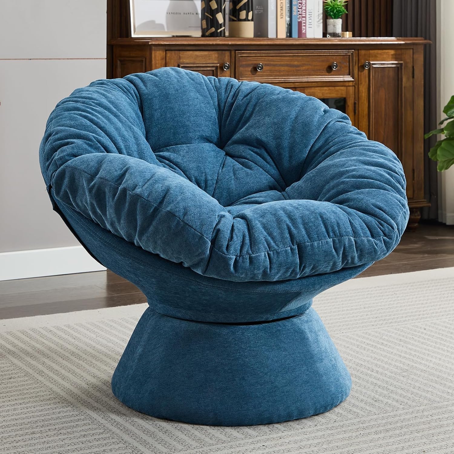 Amazon.com: Papasan Chair with Cushion and Frame, 360° Swivel Accent ...
