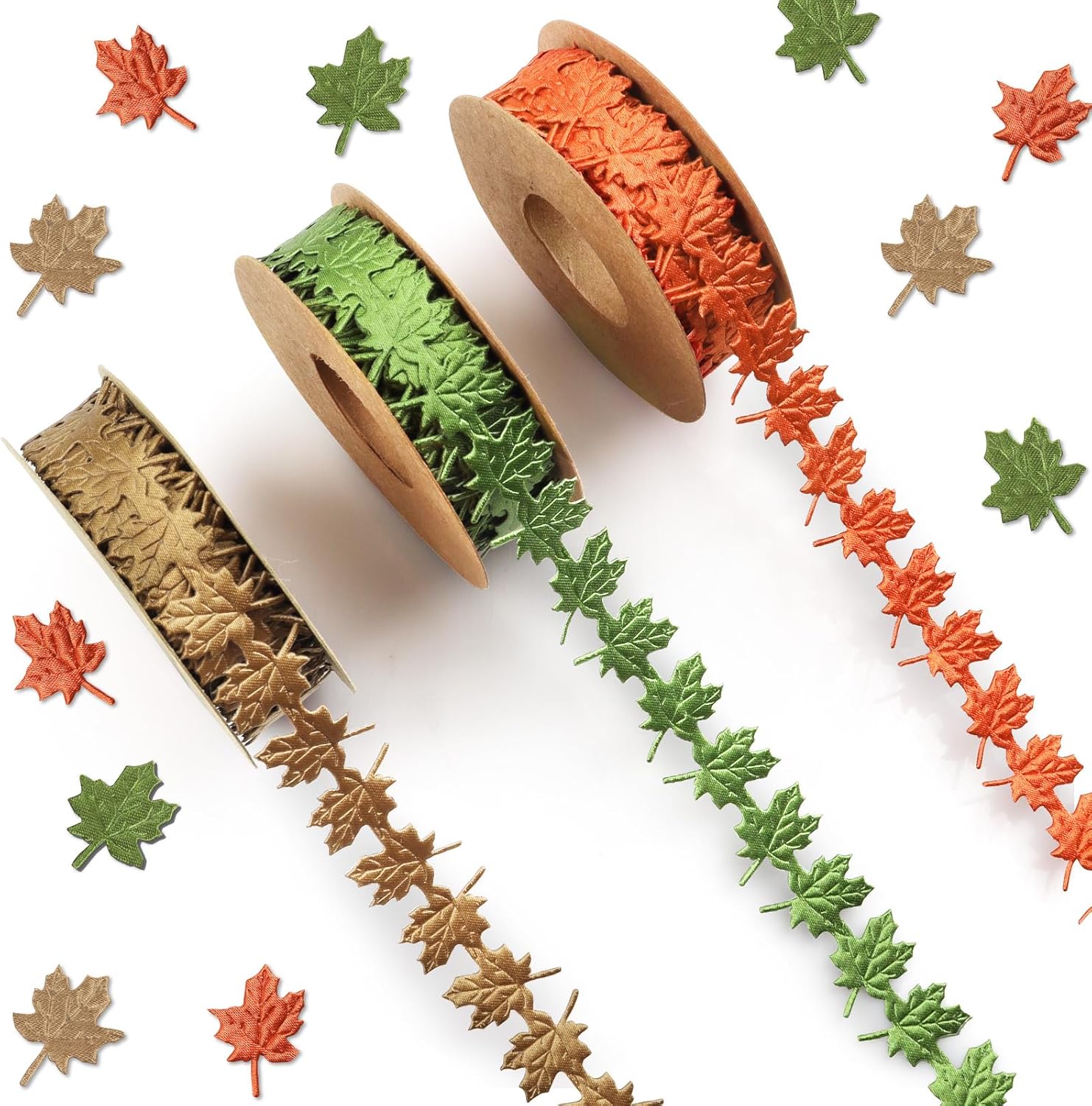 Amazon.com: Threetols 3 Rolls 15 Yards Fall Ribbons, Green Brown Orange ...