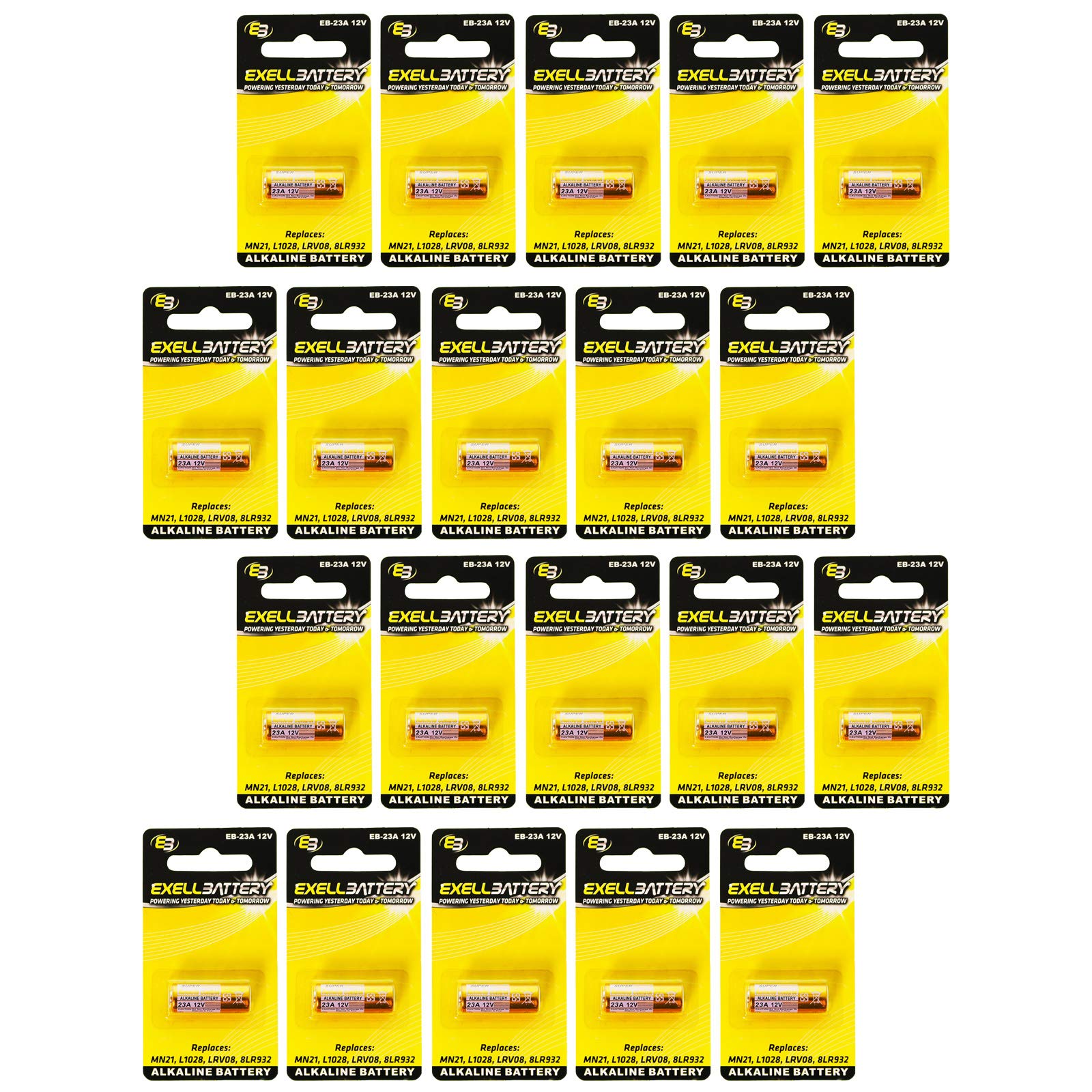 Amazon.com: 20x Exell EB-23A Alkaline 12V Battery Replaces 27A, A27, B ...