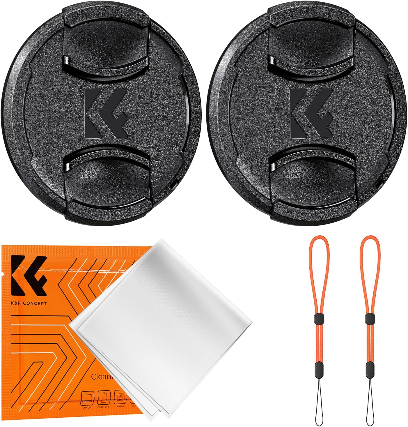 K&F Concept 67mm Lens Cap 2 Pack Snap-on Front Camera Lens Cover + 2 ...