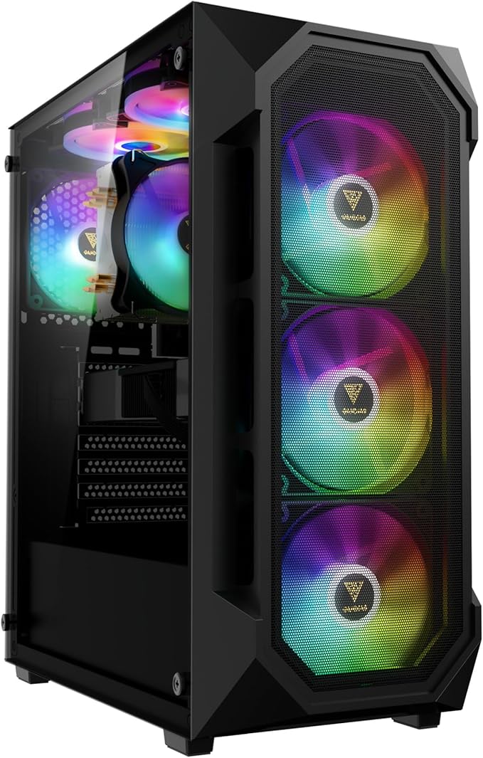 Amazon.com: GAMDIAS ATX Mid Tower Gaming Computer PC Case Tempered ...