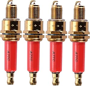 GOOFIT 4 Pcs Set A7TC Ignition Plug Spark Plug Red Replacement For ATV Motor Scooter : Amazon.co ...