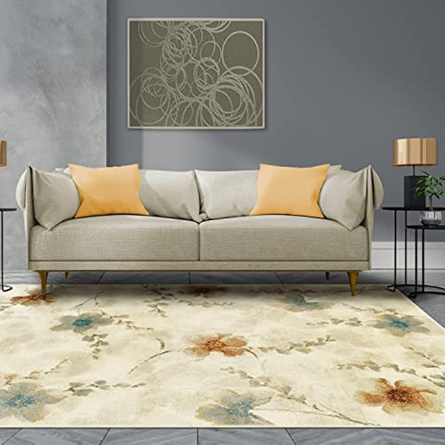 Amazon.com: Superior Indoor Area Rug, Jute Backing, Classic Floral Rugs ...