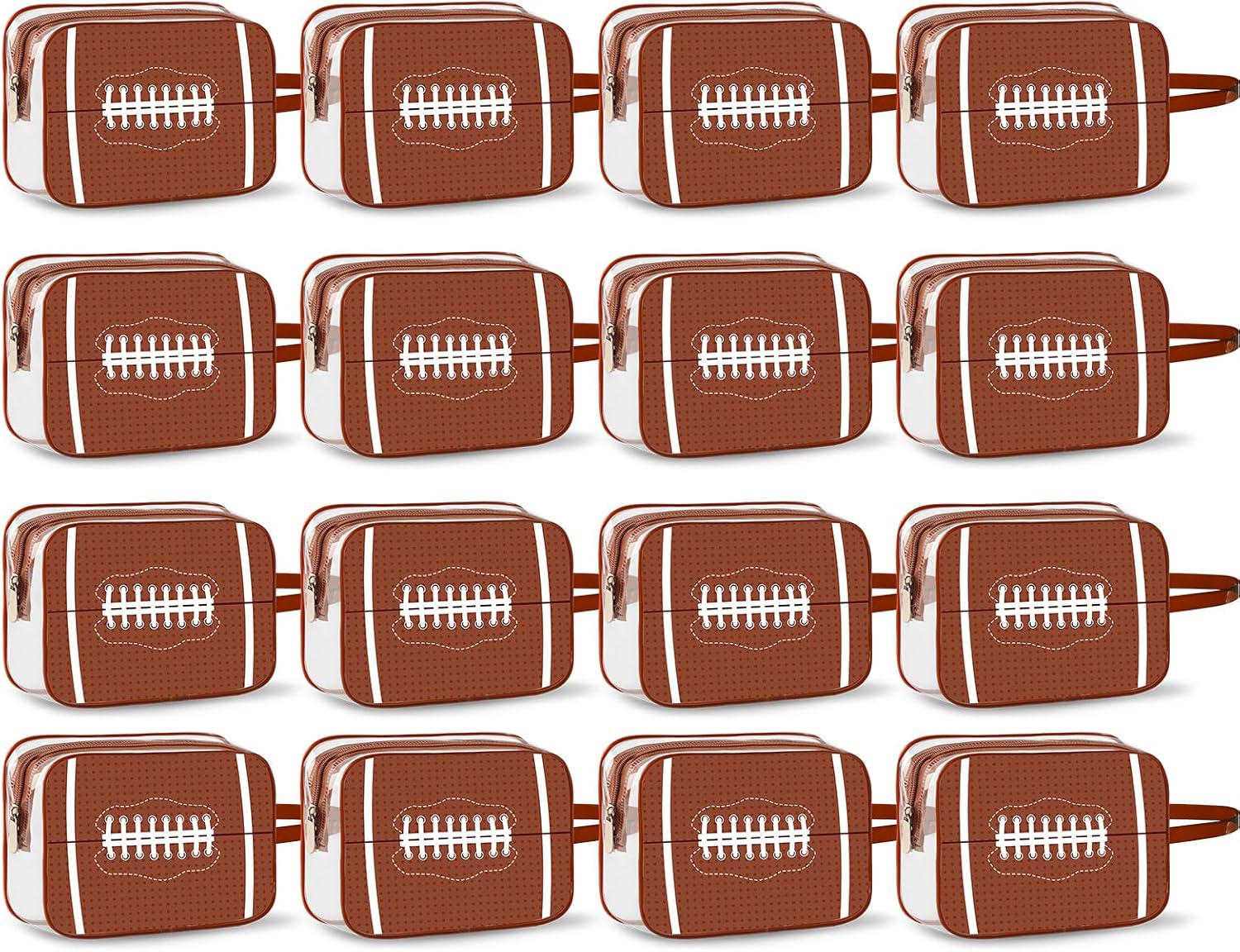 Amazon.com : 16PCS Football Cosmetic Bag - Waterproof Football Clear ...