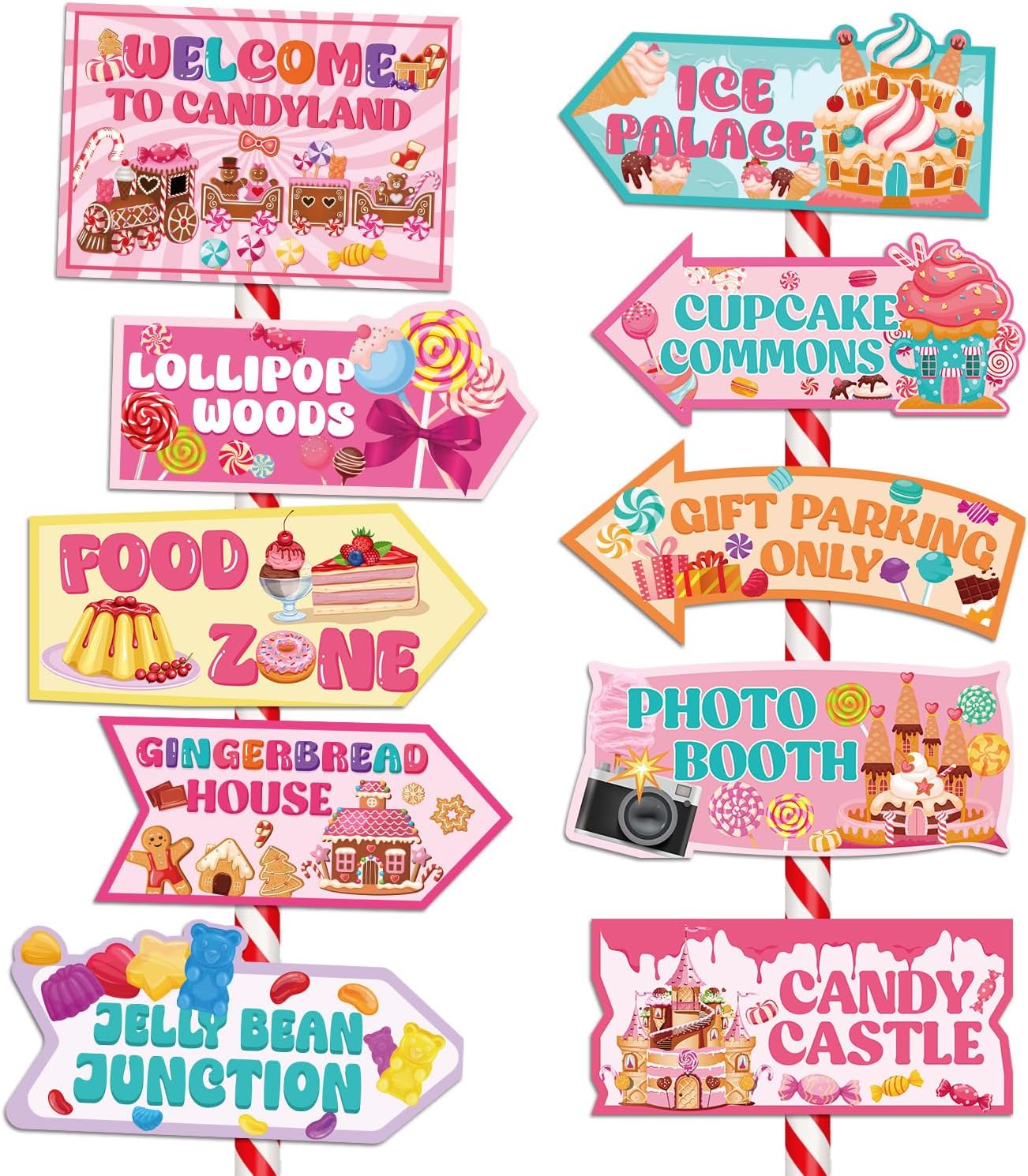 Amazon.com: Containlol 2 Pcs Candyland Classroom Decorations Candy ...