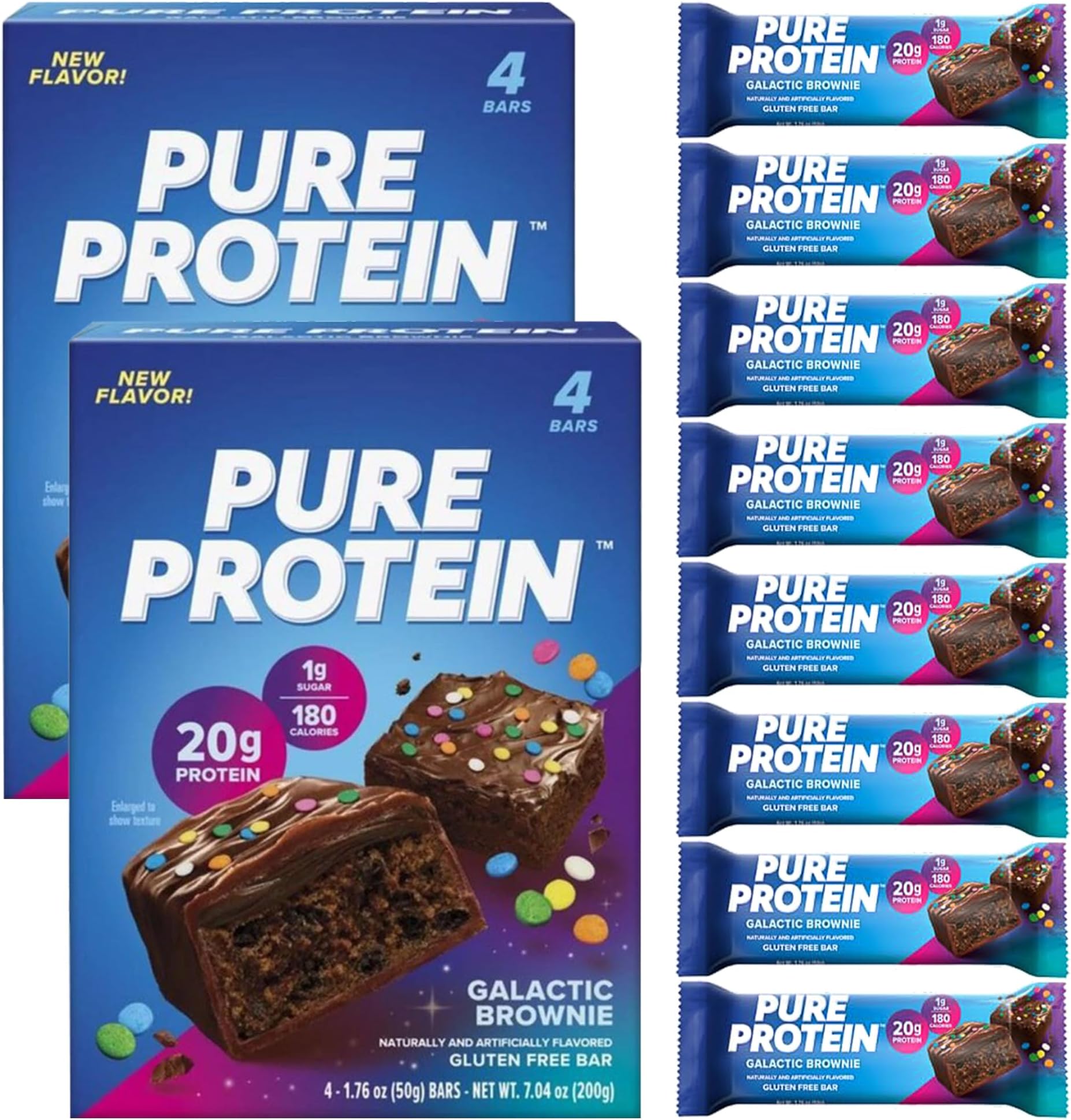 Amazon.com : Pure Protein Bars, Galactic Brownie, 20g High Protein ...