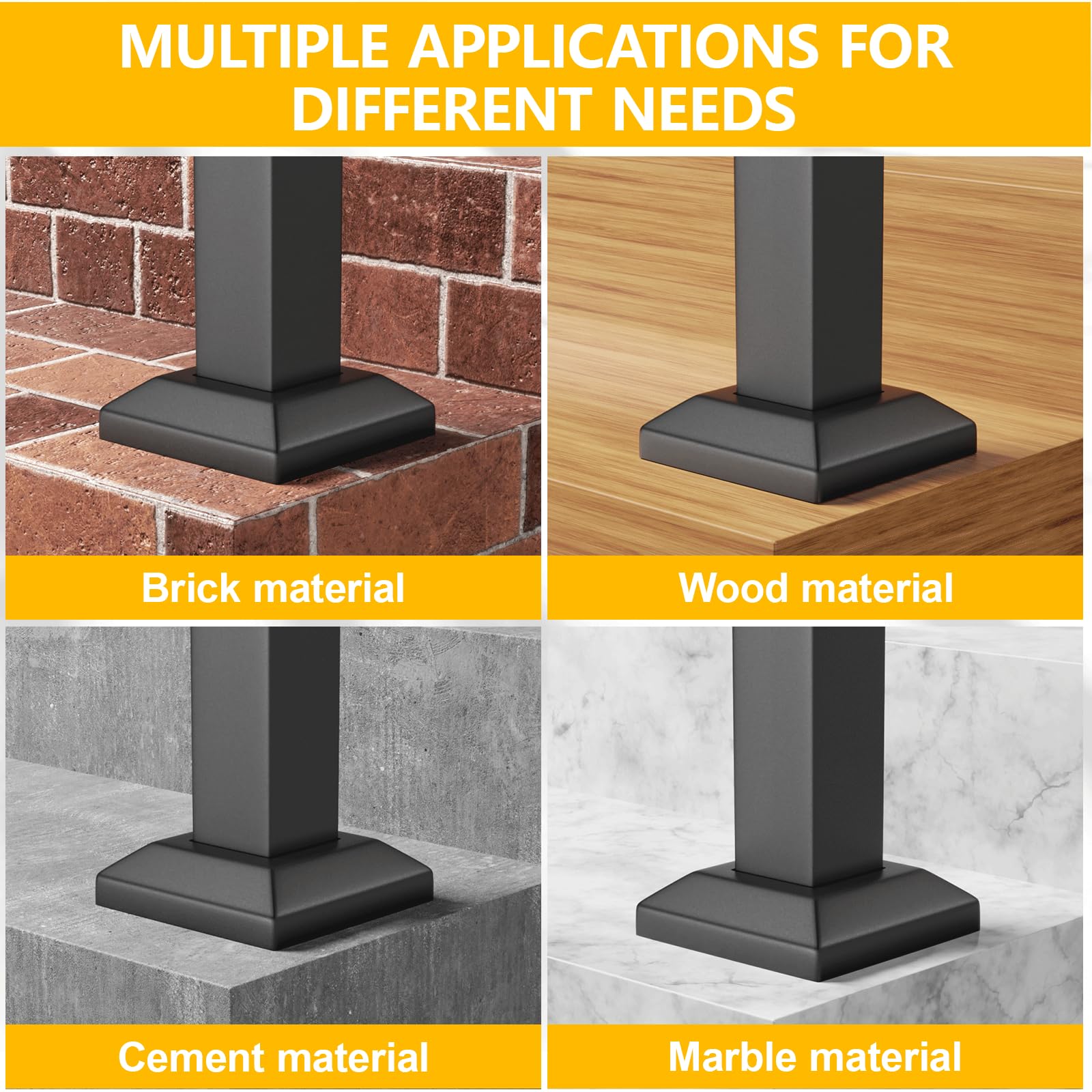 Snapklik.com : SPACEEUP Handrails For Outdoor Steps, 4 Step Handrail ...