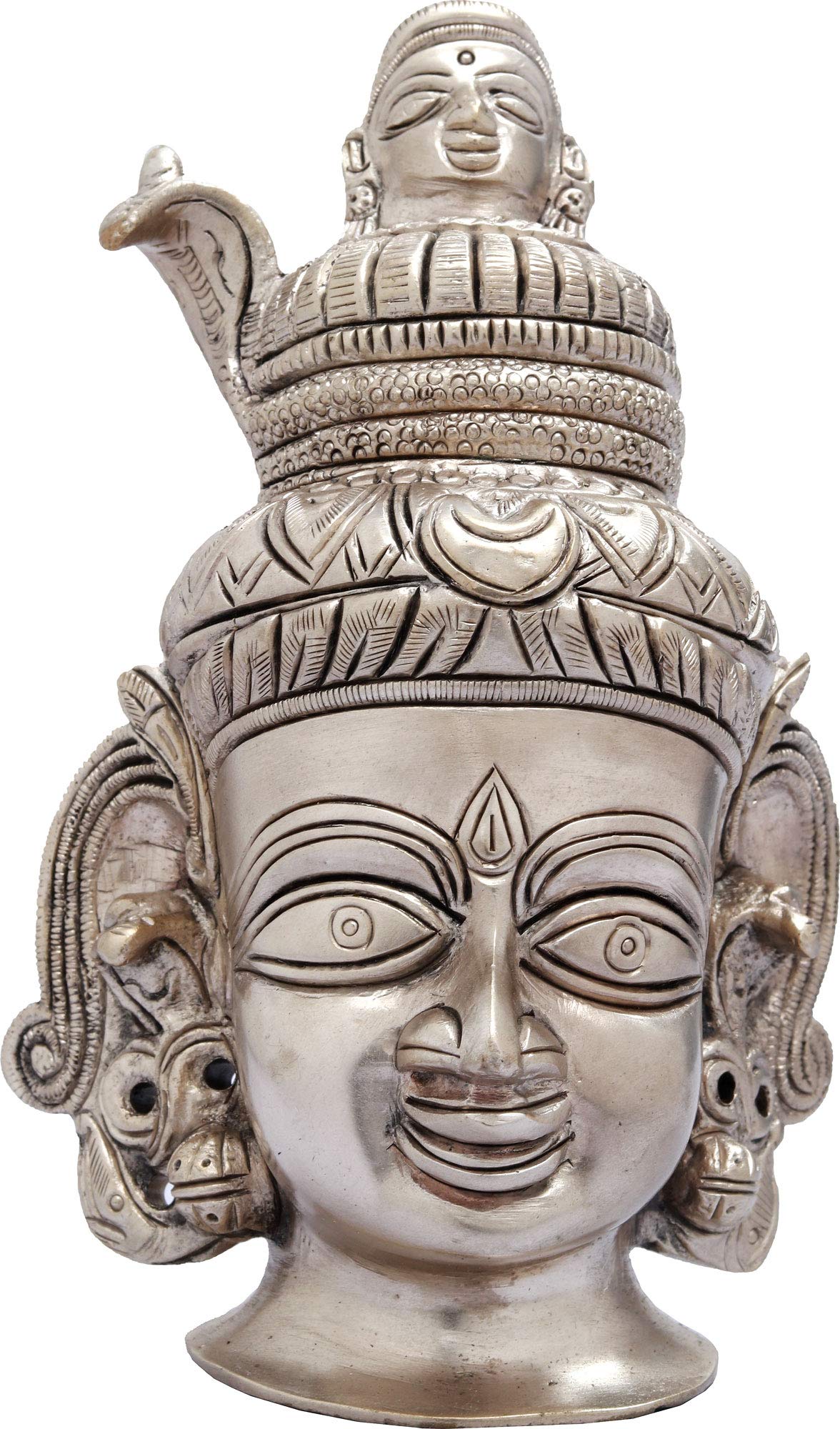 Lord Shiva Statue Ganges Golden (Gold Plated) Lord Shiva Head W/Snake