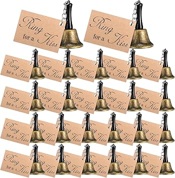 Amazon.com: Lounsweer 24 Set Wedding Bells Bulk Ring for a Kiss with ...