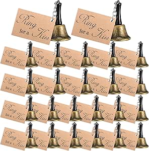 Amazon.com: Lounsweer 24 Set Wedding Bells Bulk Ring for a Kiss with ...