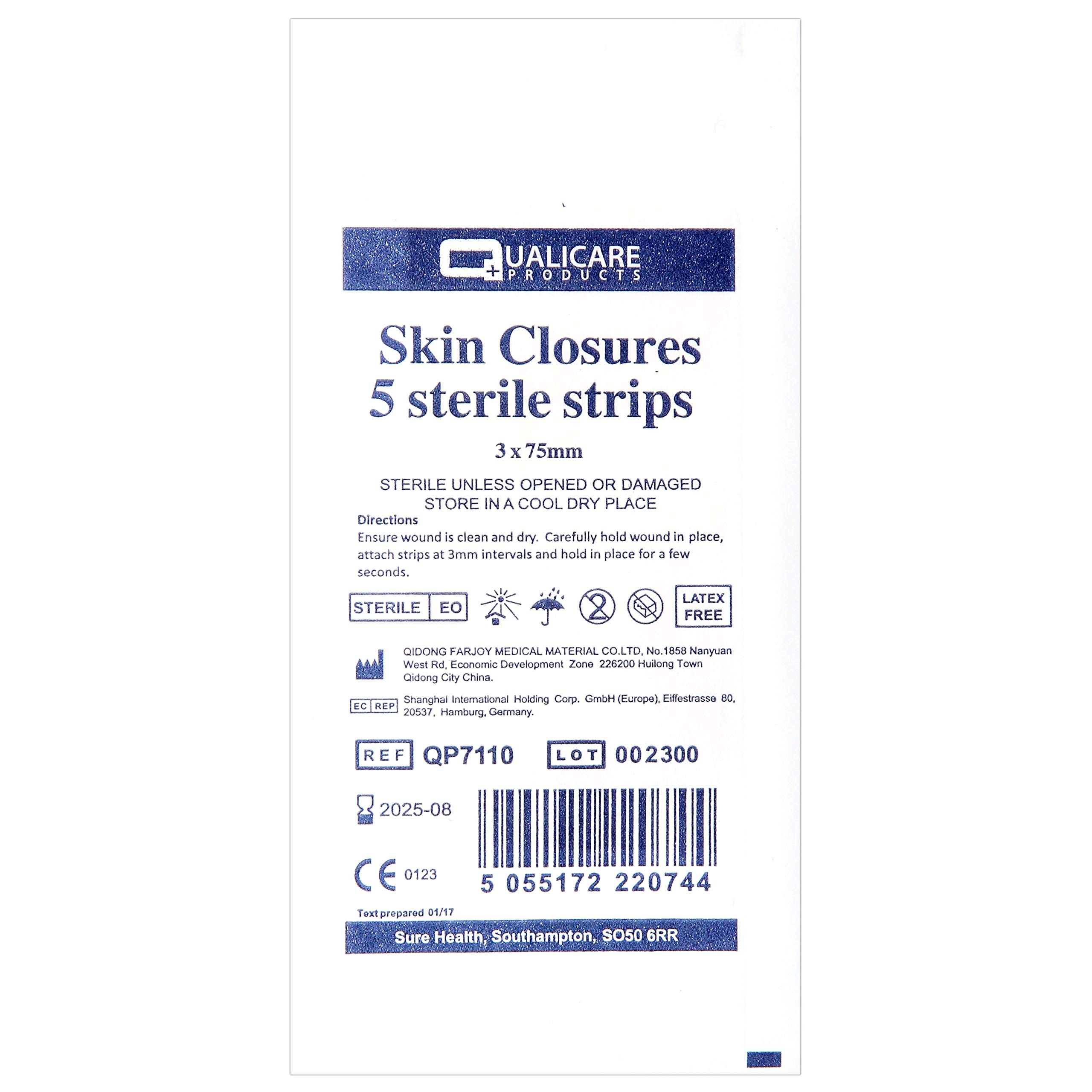 100x Sterile Skin Closure Strips - 3mm x 75mm Butterfly/Steri Cut ...