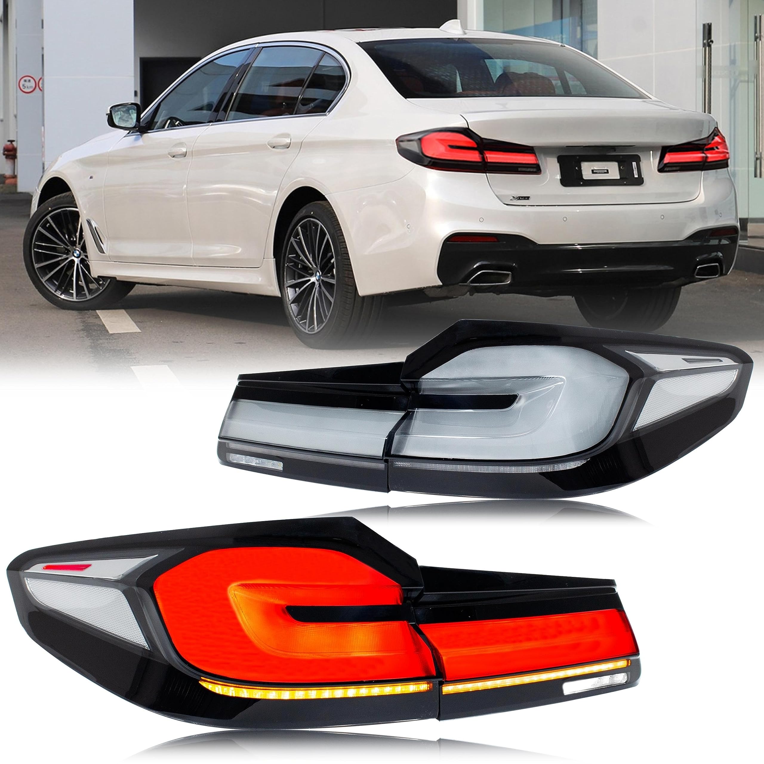 Amazon.com: inginuity time LED Facelift White Tail Lights for BMW G30 ...
