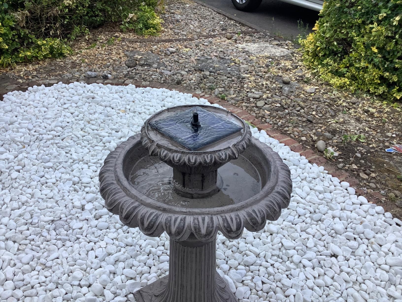 Festive Lights Solar Powered LED Water Fountain Outdoor Cascading ...