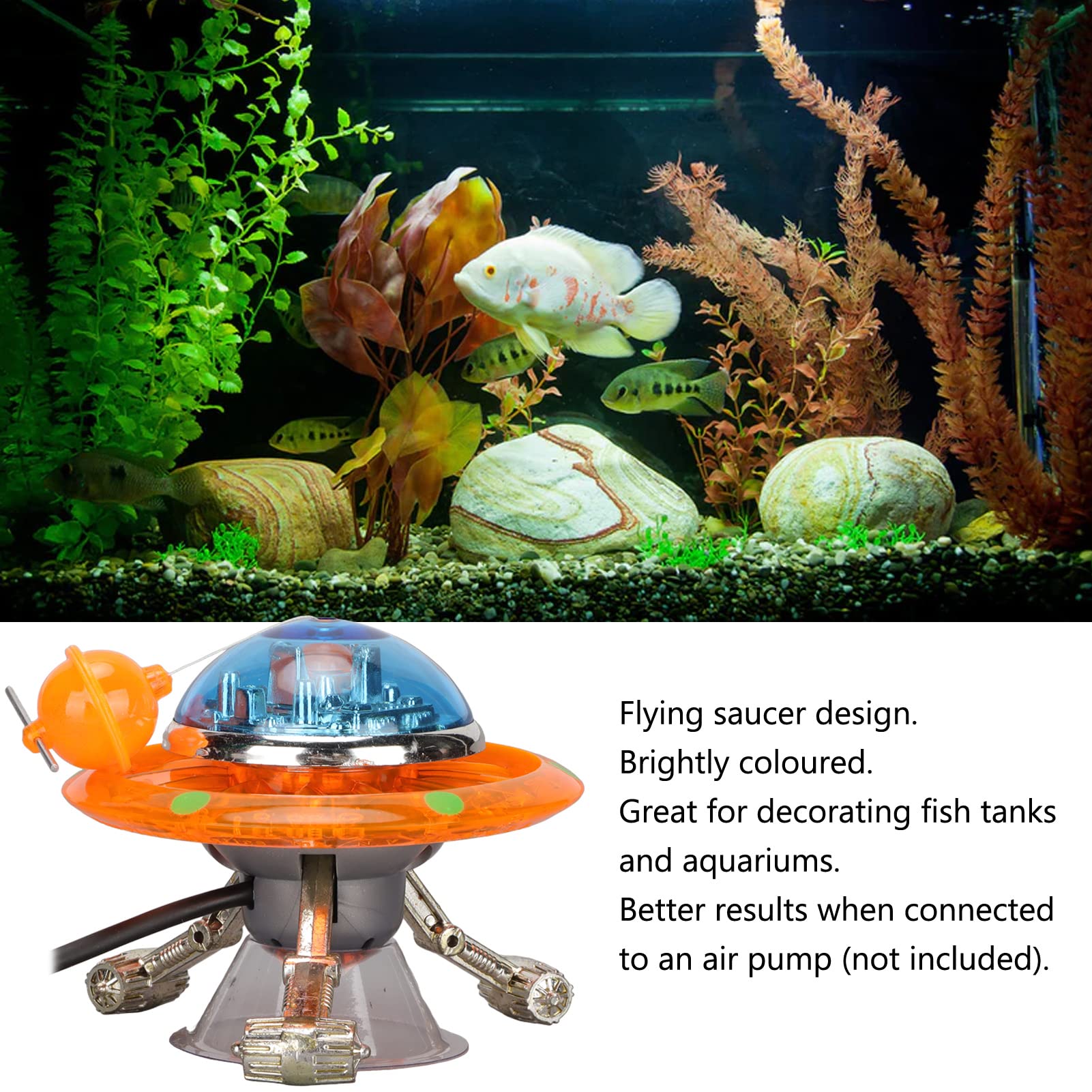 Fish Tank Bubbler Decoration Aquarium Waterwheel Bubbler Decor ...