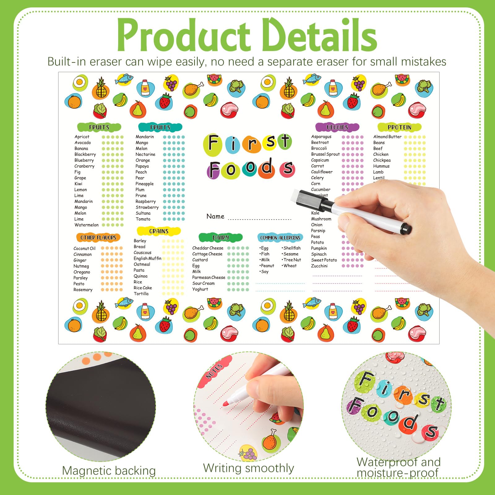 Snapklik.com : Copkim Baby Foods Tracker Fridge Magnet 9.84 X 13.78 ...