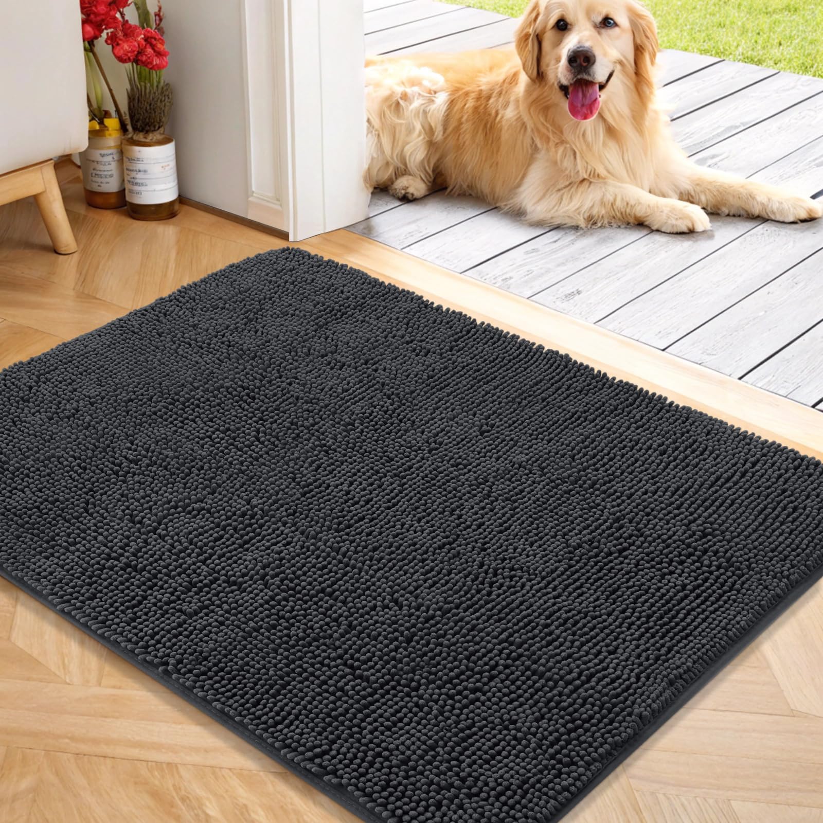 Amazon.com: OLANLY Dog Door Mat for Muddy Paws 40x32, Absorbs Moisture ...