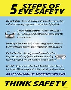 Amazon.com: Lean Manufacturing Posters 5 Rules of Eye Safety Poster, 16 ...