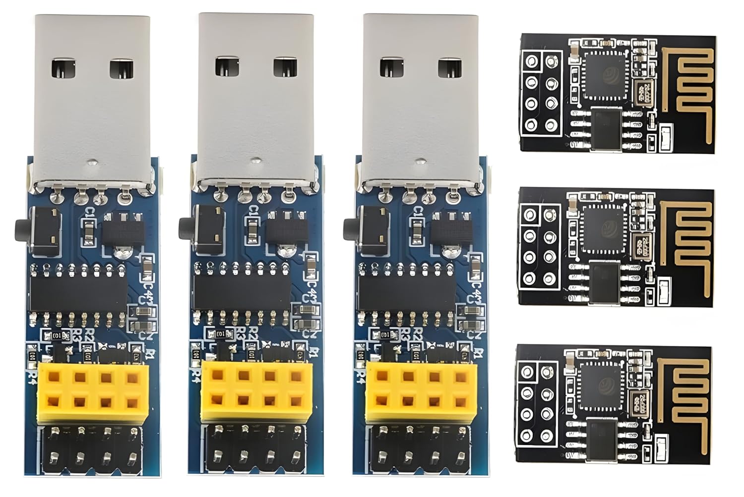 Pameencos 3pcs Usb To Esp8266 Esp 01s Serial Wireless Transceiver Wifi Module