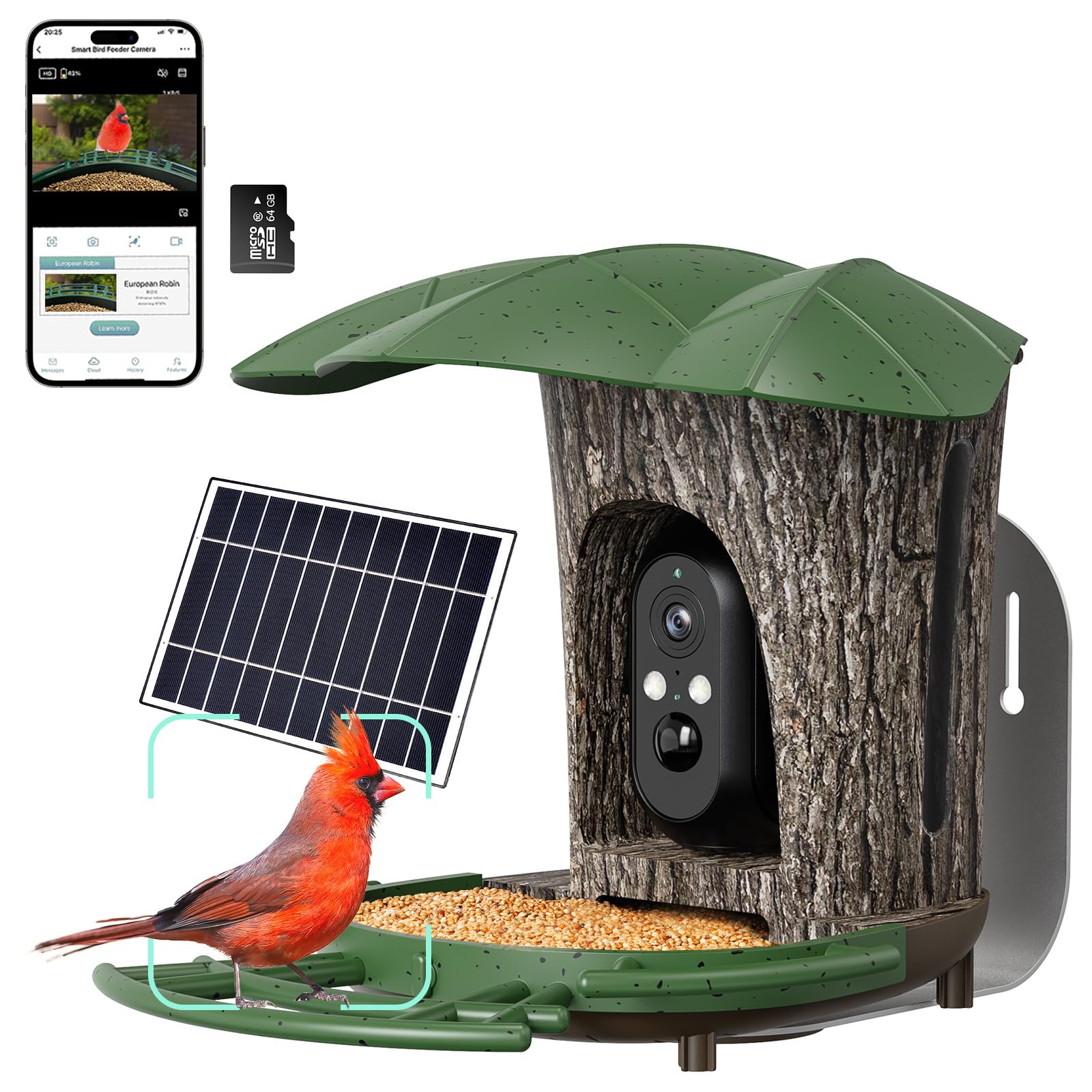 BEUTFQL Bird Feeder with Camera, Smart Bird Watching Camera with Solar ...