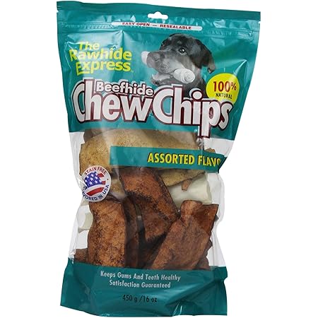 Amazon.com : The Rawhide Express Natural Rawhide Strips/Chips Dog Chew ...