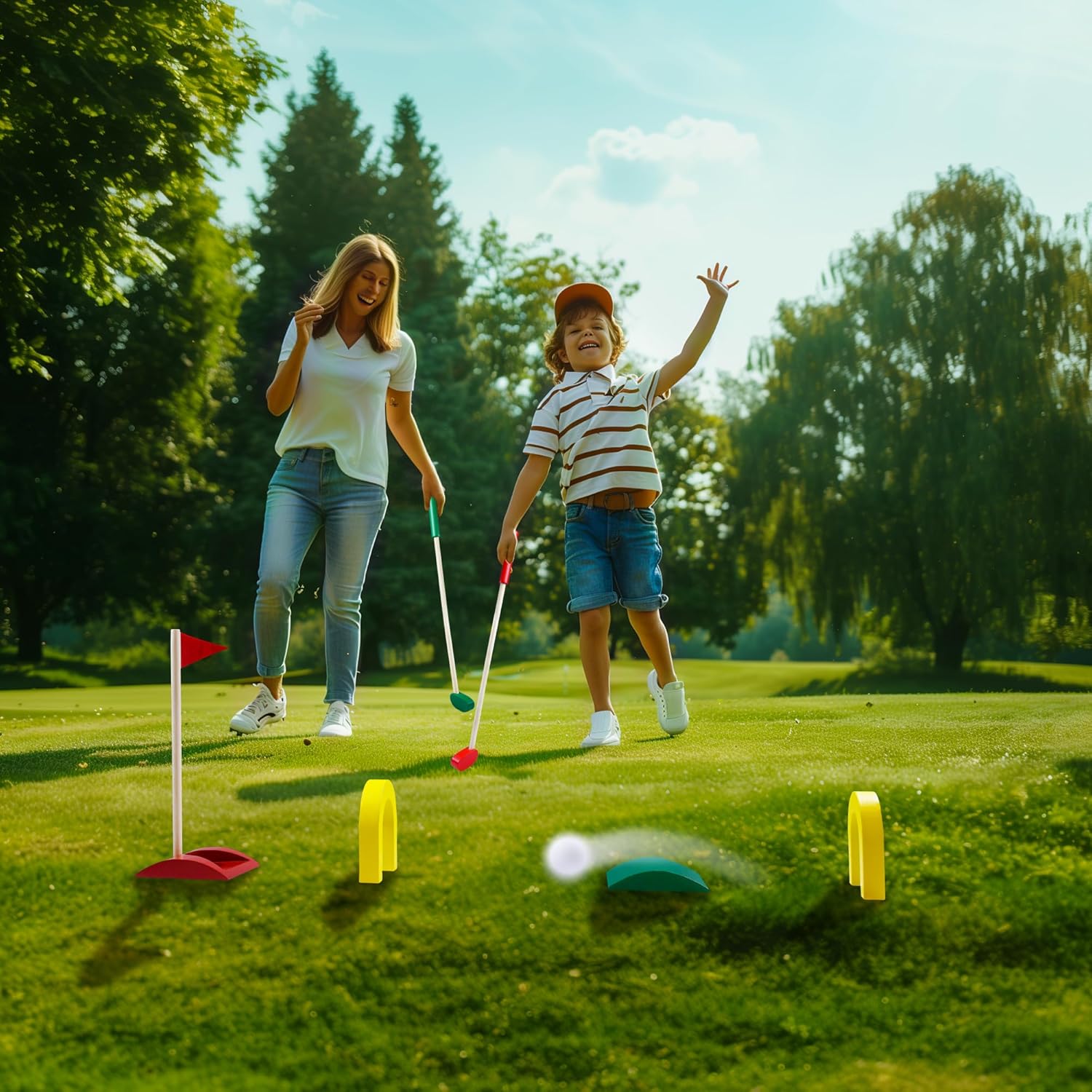 Amazon.com: GOTHINK Wooden Kids Golf Toy Set for Boys and Girls – Mini ...