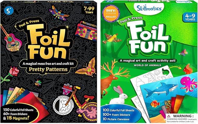 Amazon.com: Skillmatics Foil Fun Pretty Patterns & Foil Fun Animals Bundle, Mess-Free Art ...