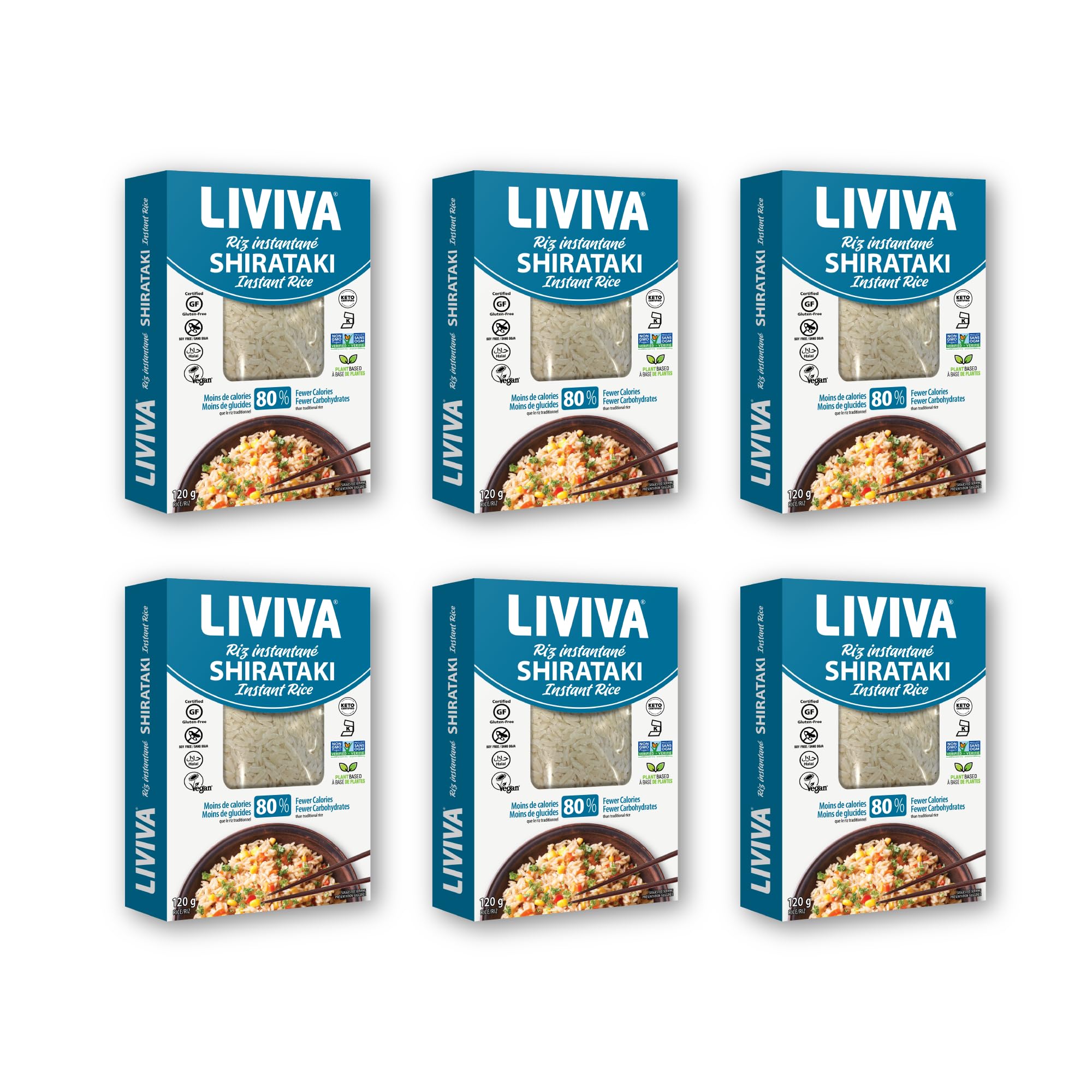 LIVIVA Dried Shirataki Instant Rice (6 Pack) – Konjac Rice - Keto ...