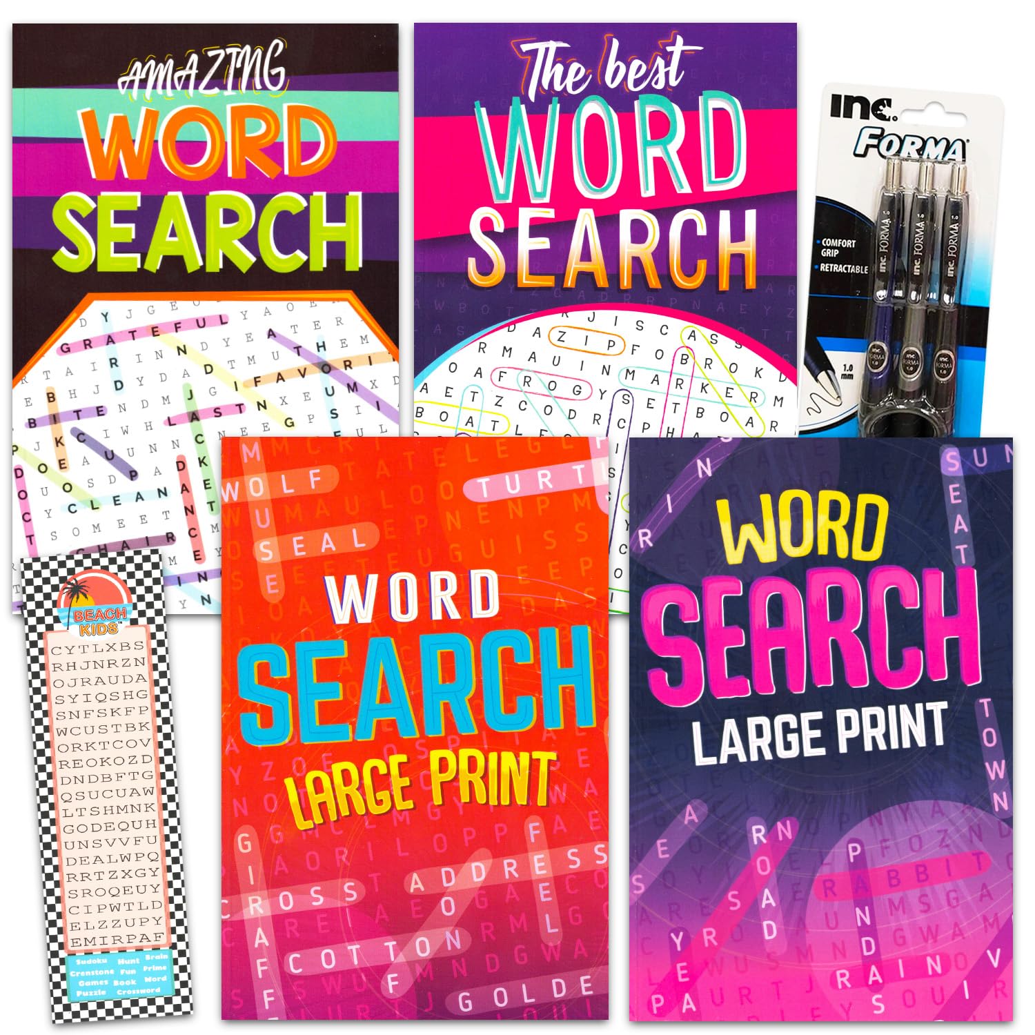 Amazon.com: Game Party 4 Pocket Size Word Search Books for Adults ...
