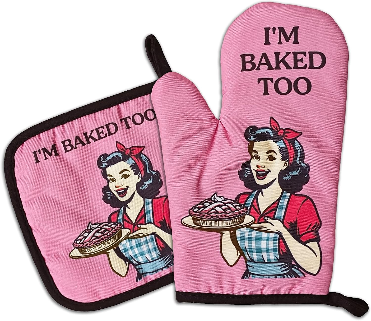 Amazon.com: GOSJINNK Retro Housewife Oven Mitts and Pot Holders（Set of ...