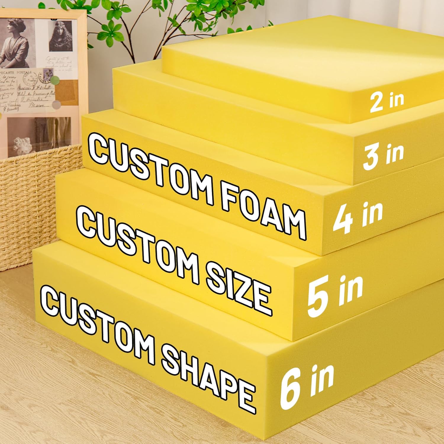 Amazon.com: Lokex Cut to Size Foam,Custom Sofa Seat Replacement Cushion ...