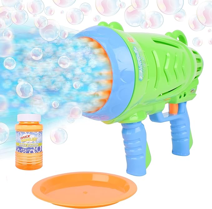Amazon.com: Maxx Bubbles Automatic Bubble Barrage Gun Includes Non ...
