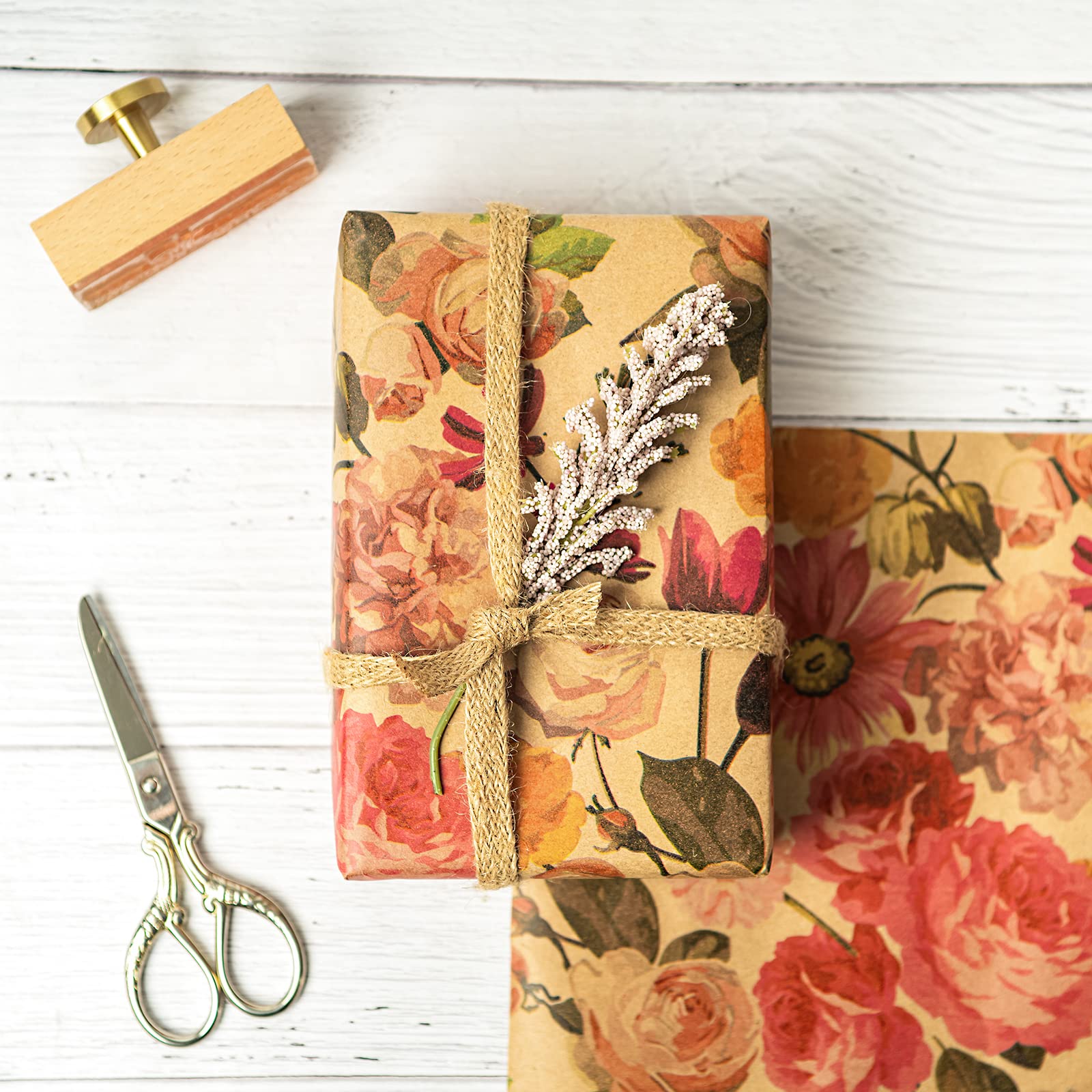 Snapklik.com : Kraft Wrapping Paper Roll - Oil Painting Style Colorful ...