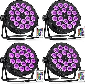 Amazon.com: ENDYSHOW 18 LED Par Lights,90W RGBW 4IN1 LED Stage Par ...