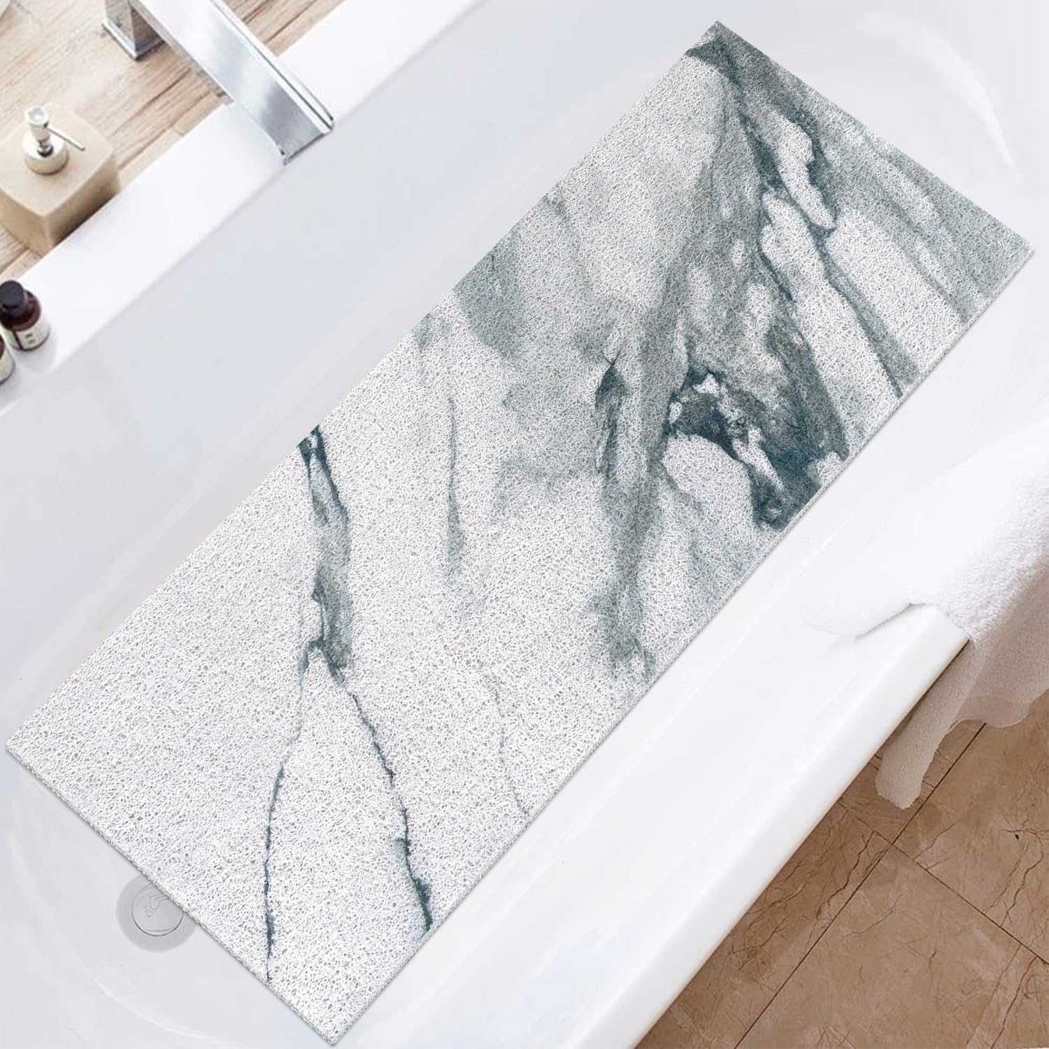 Amazon.com: Shower Mat Bathtub Mat Non-Slip - 16x39 Inch Soft Comfort ...