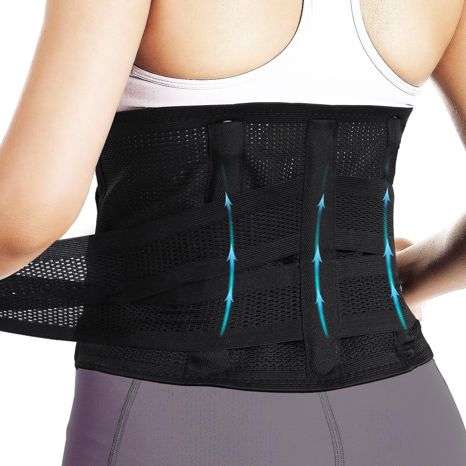 FHOLYO Back Brace for Lower Back Pain Relief, Breathable Lumbar Support ...